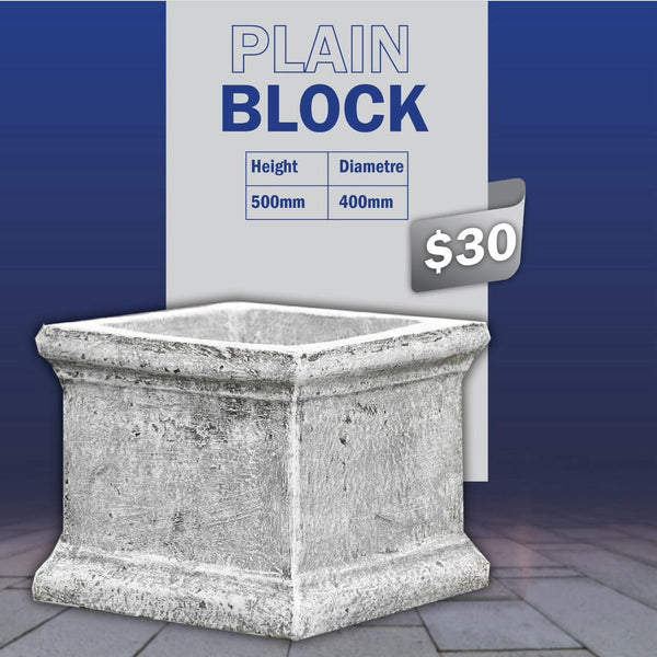 Plain Block Flower Pot – Royal Precast