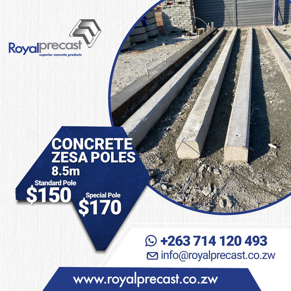 8.5m Special Concrete ZESA Pole (Standard) – Royal Precast